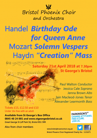Bristol Phoenix Choir and Orchestra: Works by Handel, Mozart and Haydn ...