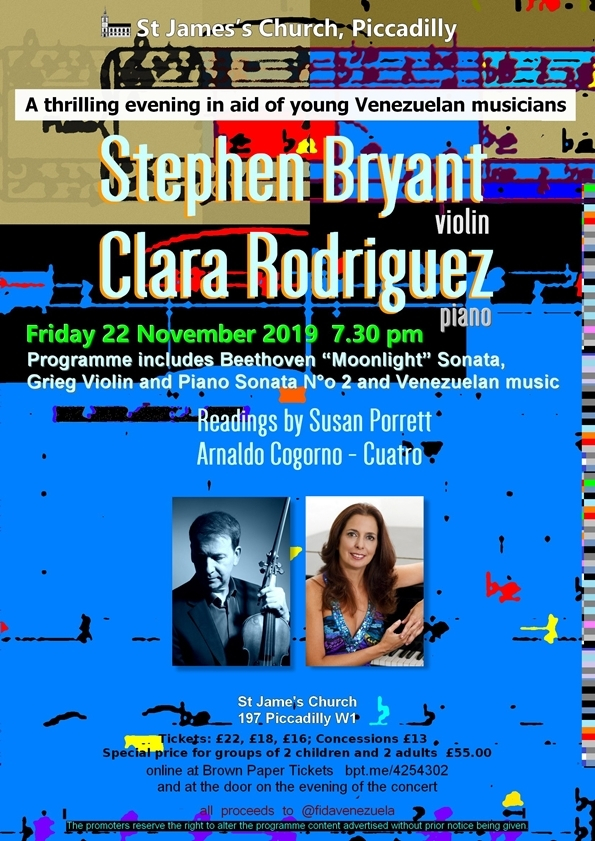 Stephen Bryant, violin Clara Rodriguez, piano: In aid of young ...