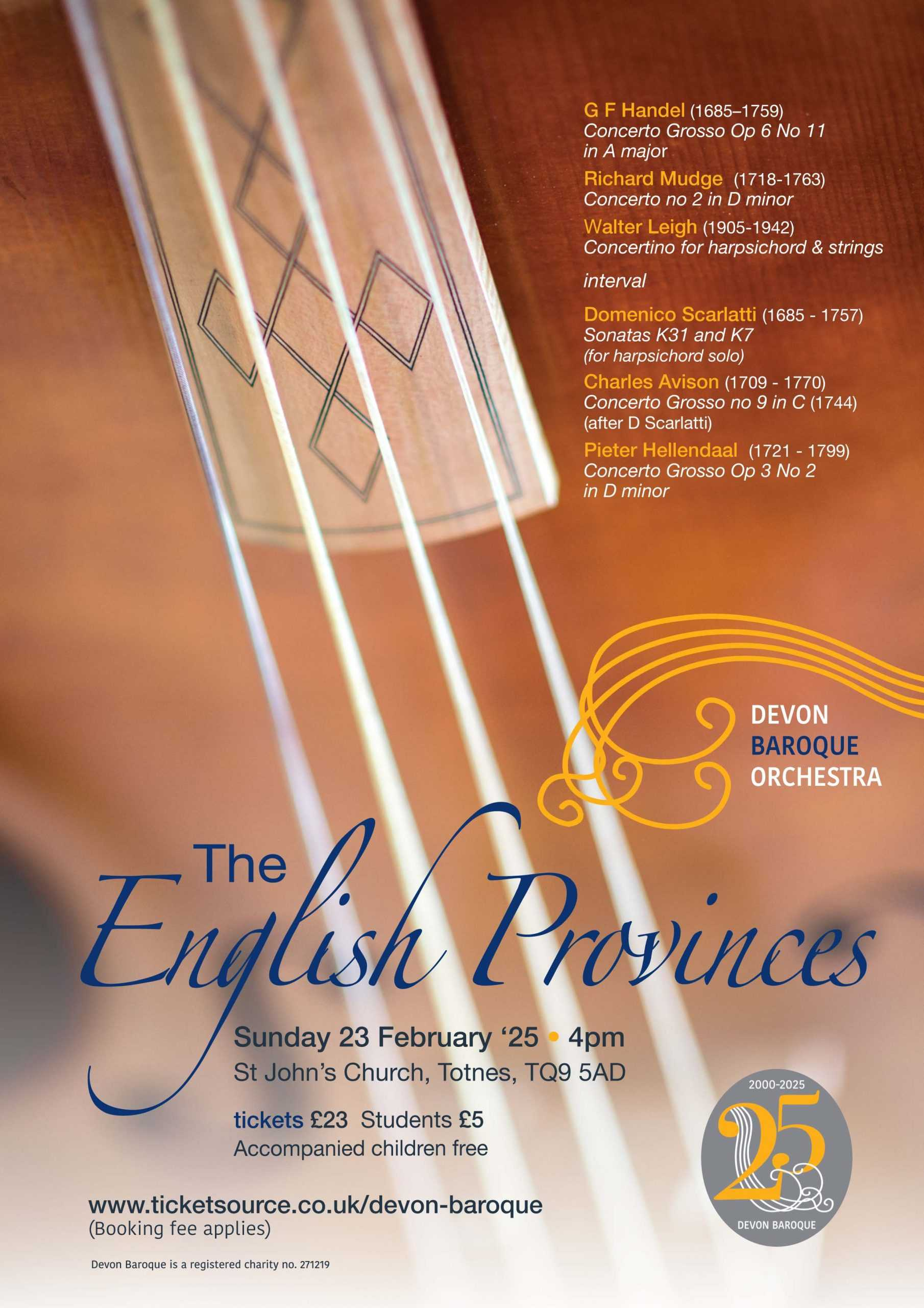 Devon Baroque Orchestra: 'Music from the English Provinces': 2025 is the 25th Anniversary of ...