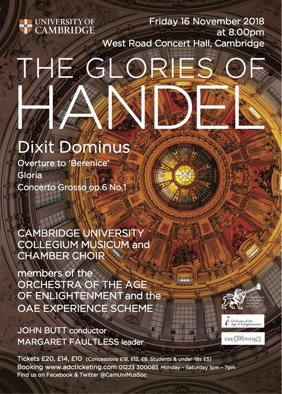 The Glories of Handel at West Road Concert Hall, Cambridge on Friday ...