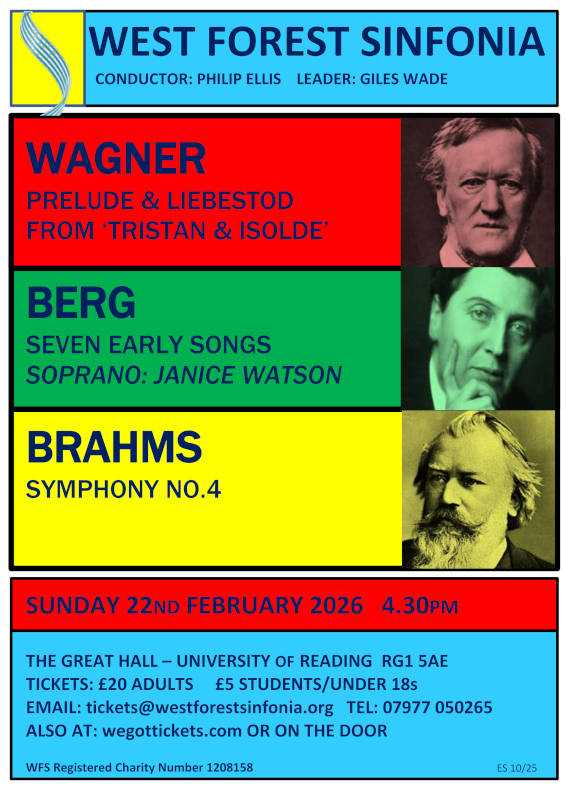 West Forest Sinfonia February Concert: Wagner, Berg and Brahms at Great ...
