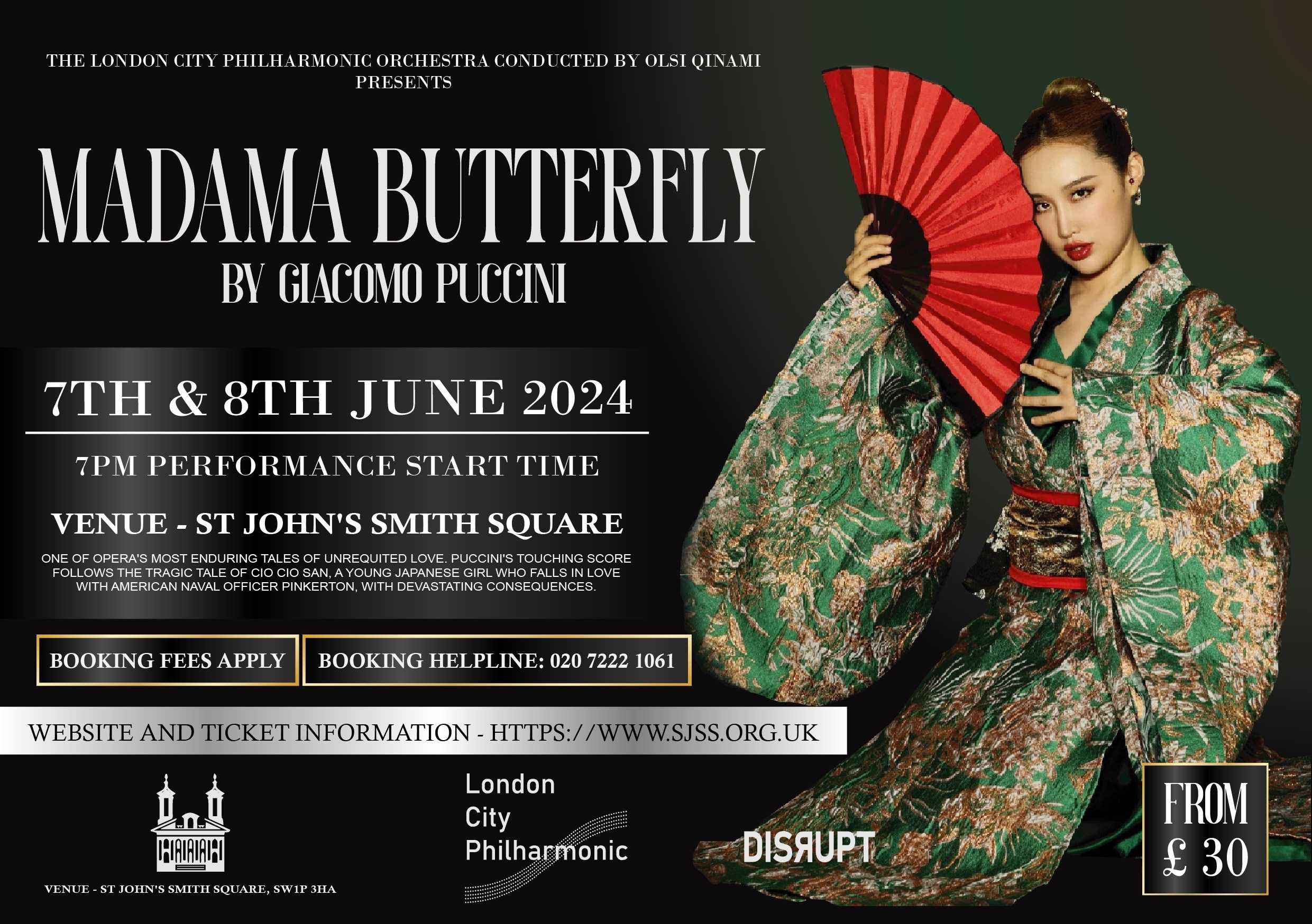 Opera Madama Butterfly by Puccini at St John's Smith Square, London on ...