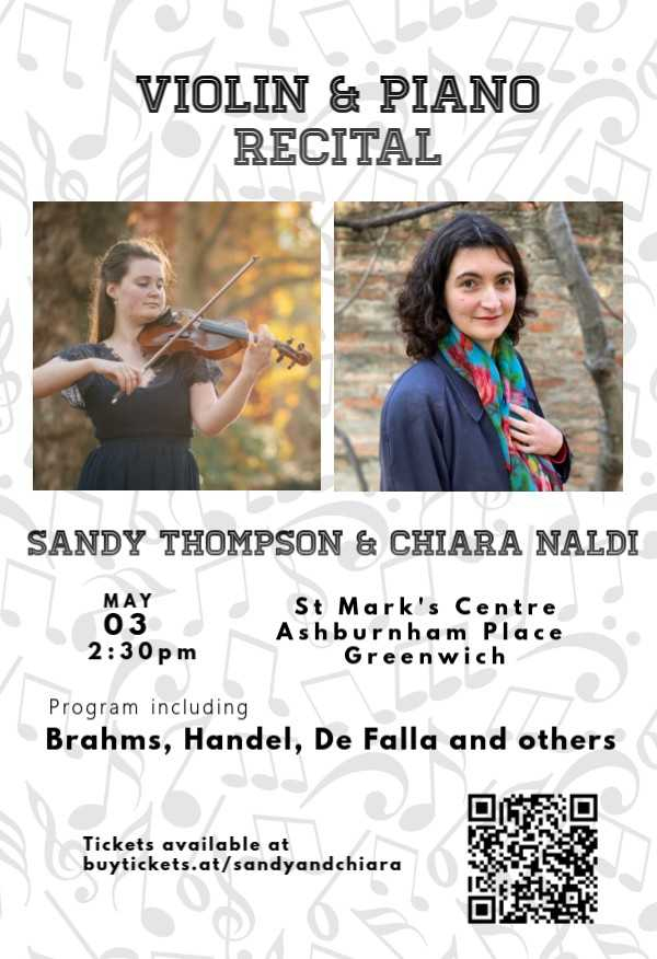 Violin and Piano Recital at St Mark's Centre, London on Saturday 3rd ...