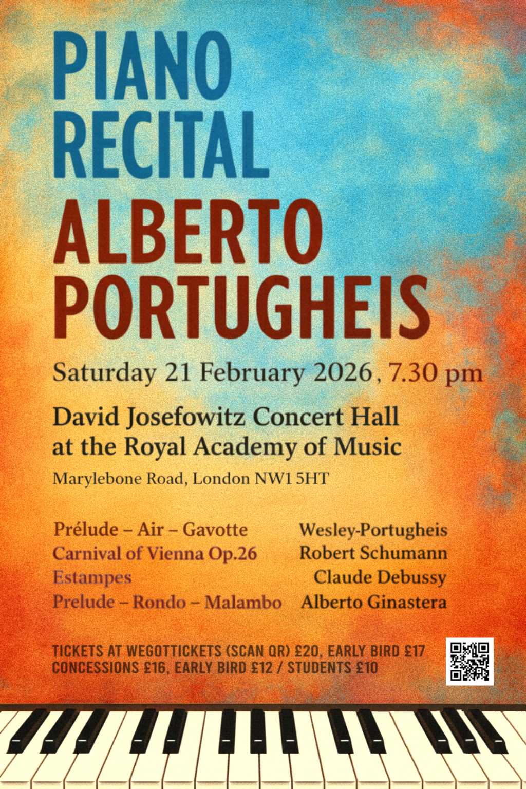 Alberto Portugheis: Piano Recital at the David Josefowitz Concert Hall ...