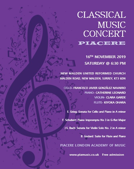 Classical Music Concert - Piacere at New Malden United Reformed Church ...